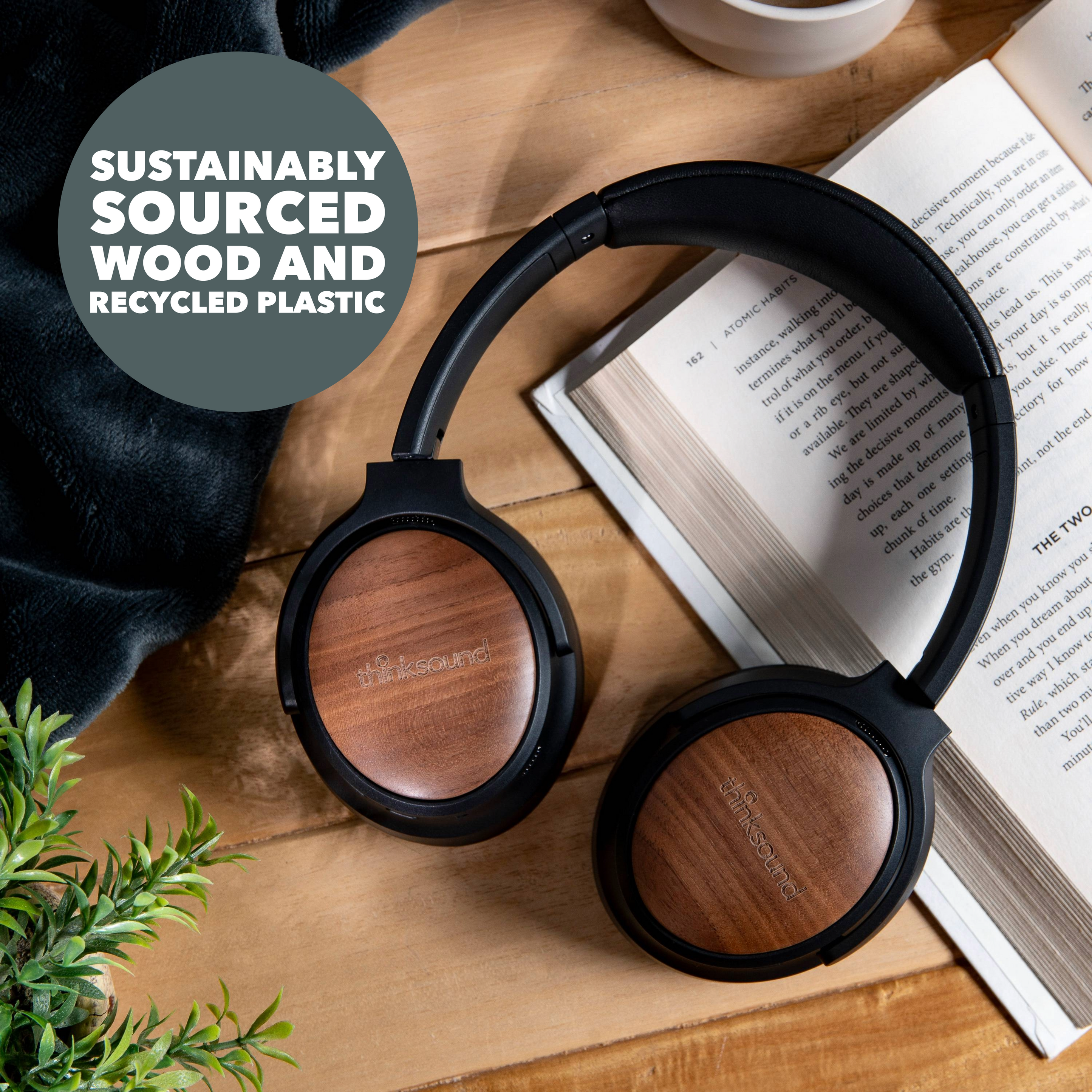 ov202w Wireless Headphones | 100+ Hour Battery, Real Wood Design ...